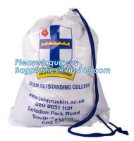 China Biodegradable LDPE material hotel laundry garment poly bag on roll,Packaging poly laundry bag with cotton string rope ha for sale
