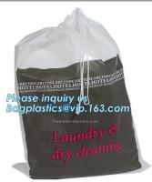 China Biodegradable LDPE material hotel laundry garment poly bag on roll,Packaging poly laundry bag with cotton string rope ha for sale