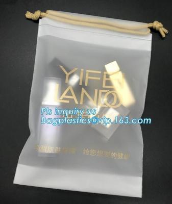China Biodegradable Environment friendly Hotel packaging clothes for laundry plastic bag Customized Poly Plastic Drawstring cu for sale