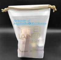 China Biodegradable Environment friendly Hotel packaging clothes for laundry plastic bag Customized Poly Plastic Drawstring cu for sale