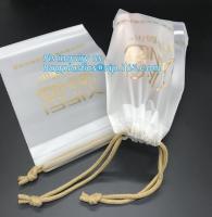 China Biodegradable Environment friendly Hotel packaging clothes for laundry plastic bag Customized Poly Plastic Drawstring cu for sale