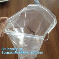China Biodegradable Environment friendly Hotel packaging clothes for laundry plastic bag Customized Poly Plastic Drawstring cu for sale