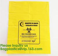 China 25 x Strong Clinical Waste Biohazard / Bio Hazard Yellow Bags,Autoclave Biological Hazard Bags / Specimen Bags bagease for sale