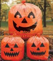 China disposable Halloween Pumpkin Leaf Trash Bags Set 4 Orange Yard Decor Party Jack-O-Lantern,halloween pumpkin bag/ Hallowe for sale