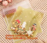 China professional design cute santa deer elk christmas opp cookie bags, moisture proof opp cookies bag,Merry Christmas 50 Pcs for sale