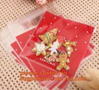 China professional design cute santa deer elk christmas opp cookie bags, moisture proof opp cookies bag,Merry Christmas 50 Pcs for sale