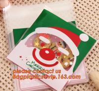 China professional design cute santa deer elk christmas opp cookie bags, moisture proof opp cookies bag,Merry Christmas 50 Pcs for sale