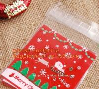 China cone shape custom print clear plastic christmas candy bag,cone shaped clear candy treat opp bag,Various Styles Christmas for sale