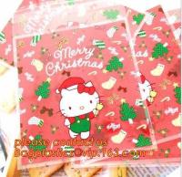 China Various Styles Christmas Santa Claus moose Snowman self-adhesive Cookie packaging bags for biscuits snack christmas for sale