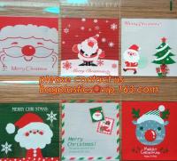 China Merry Christmas Santa Claus Snowman Fudge Gift Cellophane Cookie Candy Bag,Xmas Santa Plastic Gift Candy Cookies Favor C for sale