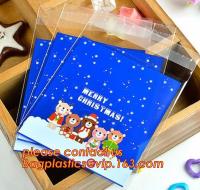 China Christmas Candy Cookie Bags Cute Santa Deer Elk Design Christmas Biscuits Packaging OPP Baking Bags,Candy Snack Party Fa for sale