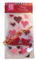 China Decorative Candy Cello Bag Valentine's Day Clear Plastic Treat Bag,valentine's day Promotion gift colorful heart silicon for sale