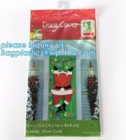 China indoor & outdoor door poster PE plastic window cover for halloween christmas decoration,Door Poster Christmas Gift Decor for sale