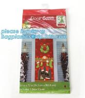 China indoor & outdoor door poster PE plastic window cover for halloween christmas decoration,Door Poster Christmas Gift Decor for sale