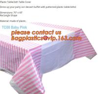 China Biodegradable compostabl tablecloth table cover, dress up your party dessert buffet with patterned plastic table clothes for sale