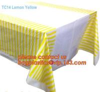 China Biodegradable compostabl tablecloth table cover, dress up your party dessert buffet with patterned plastic table clothes for sale