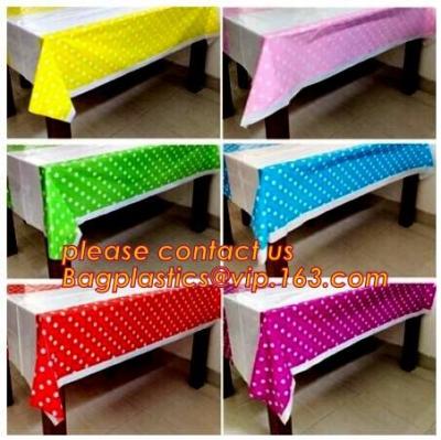 China 10Pcs Pack Waterproof Rectangle 137cm x 274cm Table Cover Tablecloth Plastic Tablecover For Wedding Patry Event Decorati for sale
