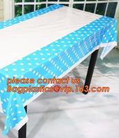 China 10Pcs Pack Waterproof Rectangle 137cm x 274cm Table Cover Tablecloth Plastic Tablecover For Wedding Patry Event Decorati for sale
