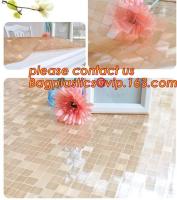China 1mm 60 by 60cm brown check soft glass crystal plate dining waterproof tablecloths customized PVC table mats BAGEASE PAC for sale