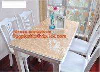 China 1mm 60 by 60cm brown check soft glass crystal plate dining waterproof tablecloths customized PVC table mats BAGEASE PAC for sale