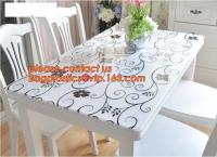 China PVC Tablecloth Gold Silver Flower Soft Glass Square/Rectangle Tablecover Waterproof Oilproof Dining Table cloth BAGEASE for sale