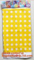 China Polka Dots Banquet Plastic Tablecloths Table Cover Wedding Party Decorations, plastic oval table tablecloth PVC waterpro for sale