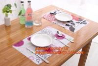 China Heat insulation PVC Printed Placemat Dining Table Plate Mat,custom hot selling OEM pvc place mat dining table mat for wh for sale