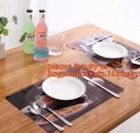 China Wholesale price dining mat PVC Fabric silicone placemat table mat,tableware accessories round plastic placemat PVC water for sale
