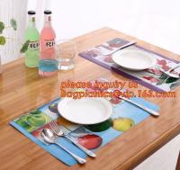 China Wholesale price dining mat PVC Fabric silicone placemat table mat,tableware accessories round plastic placemat PVC water for sale