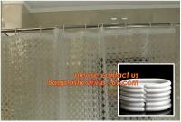 China TRANSPARENT CIRCLE LINES, TRANSPARENT , polyester shower curtain and matching mat waterproof custom bath bathroom shower for sale