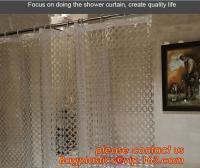 China TRANSPARENT CIRCLE LINES, TRANSPARENT , polyester shower curtain and matching mat waterproof custom bath bathroom shower for sale