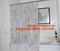 China New popular transparent printed peva shower curtain, Polyester Shower Curtain Fabric For Bath Curtain, waterproof bath w for sale