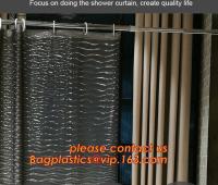 China Shower Curtain 180X180 cm Waterproof Peva Material incl. 12 oval Shower Rings, decorative Dobby printing shower curtain for sale
