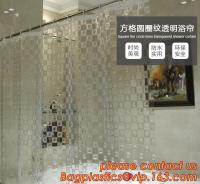 China Mould Proof Waterproof white and black trellis design pvc custom bath curtain printed shower curtain, High quality Polye for sale