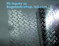 China Void Hologram labels stickers,sliver tamper evident security VOID label,adhesive moon rock pre cotton size label roll vo for sale