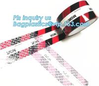 China Tamper Proof Security Seal Tape Warranty Void Tape,hidden message OPENVOID/VOID tamper evident security tape bagease for sale
