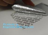 China open void security label/ material, warranty sticker void if tampered,Serial Number Barcode Security Warranty VOID Stick for sale