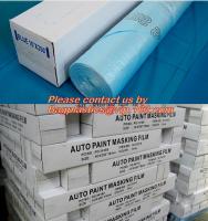China PE Plastic masking taped protective film for paint protection, Easy Tearing Tissue Paper Auto Paint Masking Film for sale