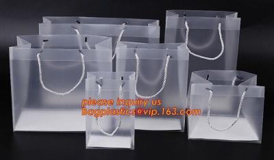 China plastic clear heat seal square bottom pp bag with plastic handle,gift bag transparent shopping handle bag bagease pac for sale