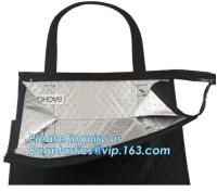 China Reusable aluminium Portable pOLYESTER WINE COOLER BAG,FROZEN FOOD,ICE,HOT PIZZA,PICINIC NEED,GROCERY,SHOPPING,FISHING for sale