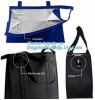 China Reusable aluminium Portable pOLYESTER WINE COOLER BAG,FROZEN FOOD,ICE,HOT PIZZA,PICINIC NEED,GROCERY,SHOPPING,FISHING for sale