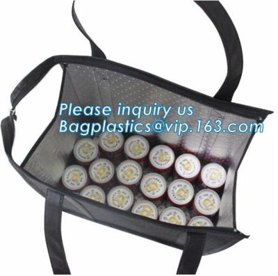 China Reusable aluminium Portable pOLYESTER WINE COOLER BAG,FROZEN FOOD,ICE,HOT PIZZA,PICINIC NEED,GROCERY,SHOPPING,FISHING for sale