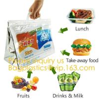 China Outdoor square aluminum foil food thermal freezer cooler lunch insulation bag,Foil Cooler Bag Thermal Bag for Fruit Choc for sale