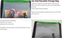 China PEVA Reusable Food Storage Bag Airtight Zip Seal Bags Keep Your Food Fresh Re-zips are made out of food safe, fresh lock for sale