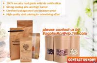China Kraft Stand Up Paper Bags With Clear Window, Brown Kraft Paper Aluminum Foil Reusable Sealable pouch bags for sale