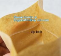 China Square Bottom Gusseted Resealable Kraft Paper Stand Up Pouch Rice Packaging Bag With Zipper And Window for sale