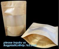 China Cookie Standup Bolsas De Papel Para Comida Horizontal Snack Packaging Bags Biodegradable Kraft Paper Pouch for sale