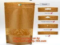 China Foil Kraft Paper Bag Coconut Packaging Bags Doypack With Window, 500g 1kg 16oz customized ziplock packaging for sale
