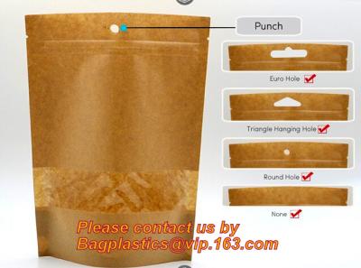 China Foil Kraft Paper Bag Coconut Packaging Bags Doypack With Window, 500g 1kg 16oz customized ziplock packaging for sale