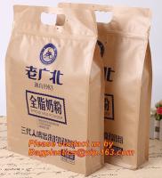 China Foil Kraft Paper Bag Coconut Packaging Bags Doypack With Window, 500g 1kg 16oz customized ziplock packaging for sale